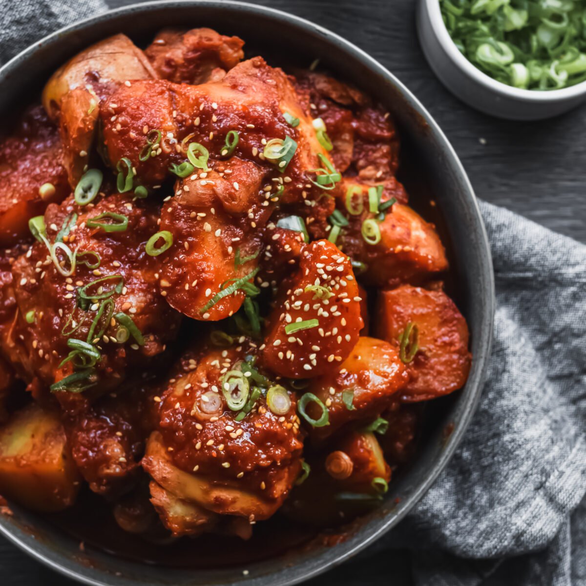 Spicy Korean Braised Chicken Stew (Dak Dori Tang or Dak Bokkeumtang ...