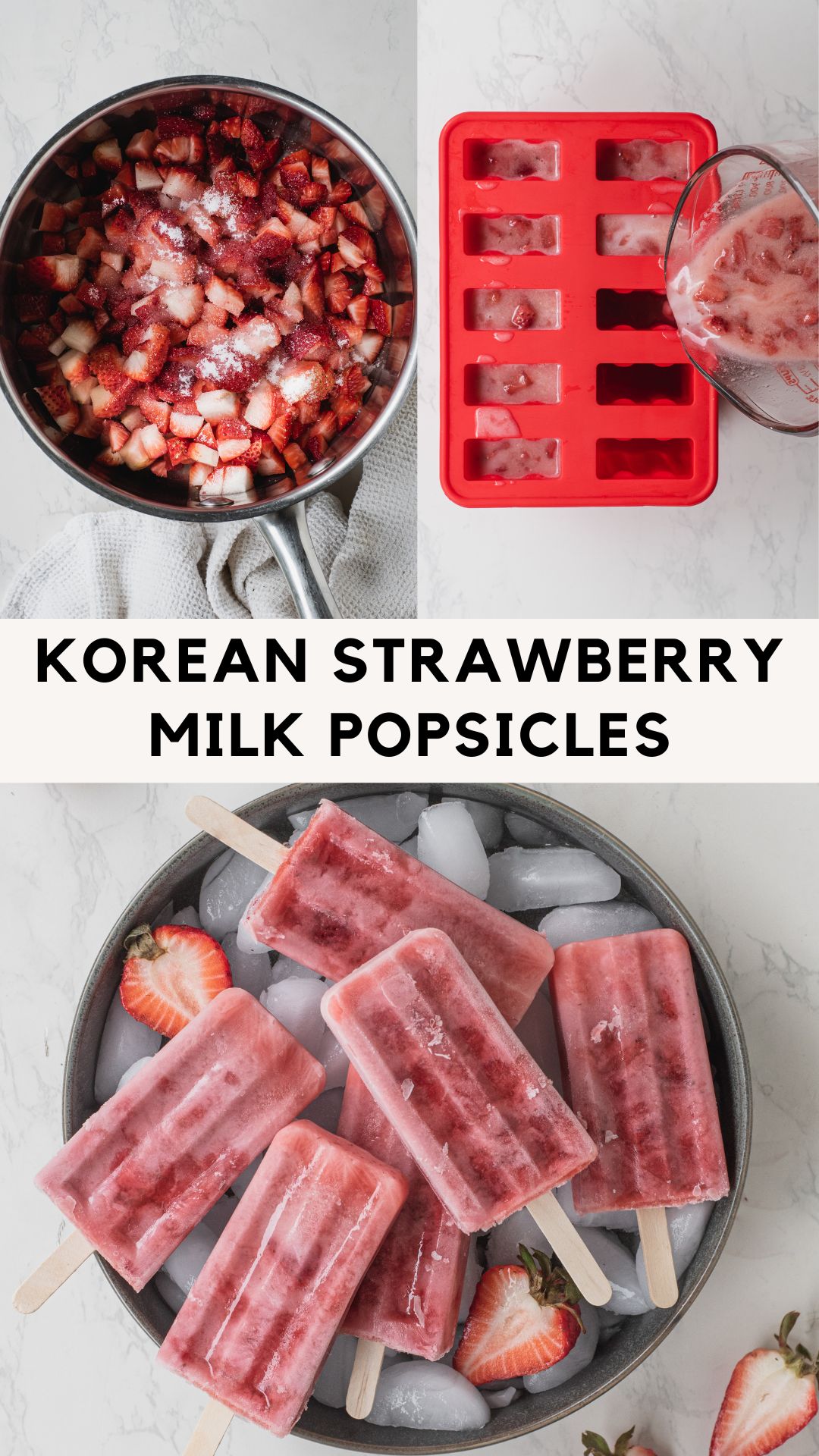 Korean Strawberry Milk Popsicles | The Subversive Table