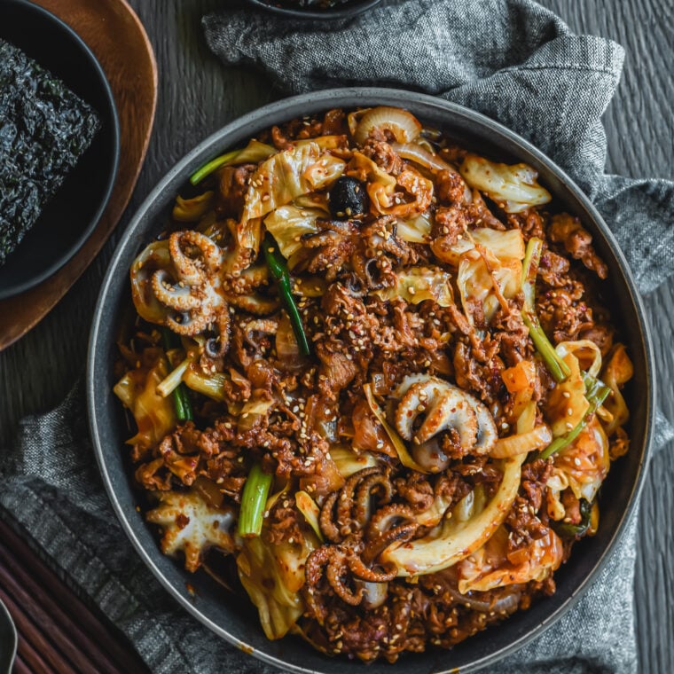 Spicy Korean Osam Bulgogi (Squid and Pork Belly) | The Subversive Table