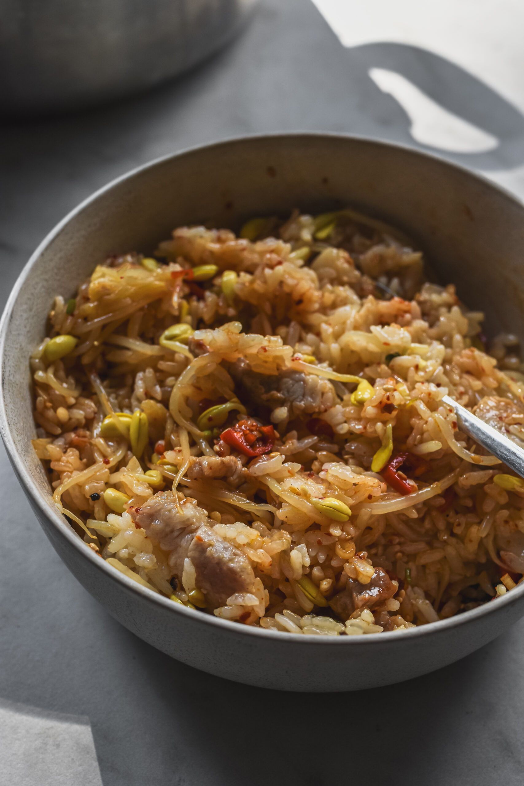 Soybean Sprout Rice (Kongnamul Bap) with Pork Belly | The Subversive Table