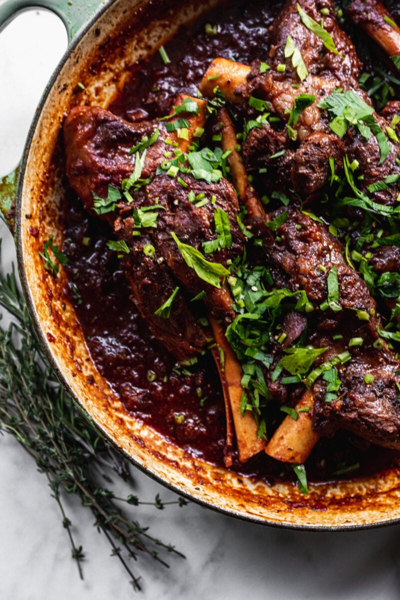 Tender Braised Lamb Shanks with Figs and Red Wine | The Subversive Table
