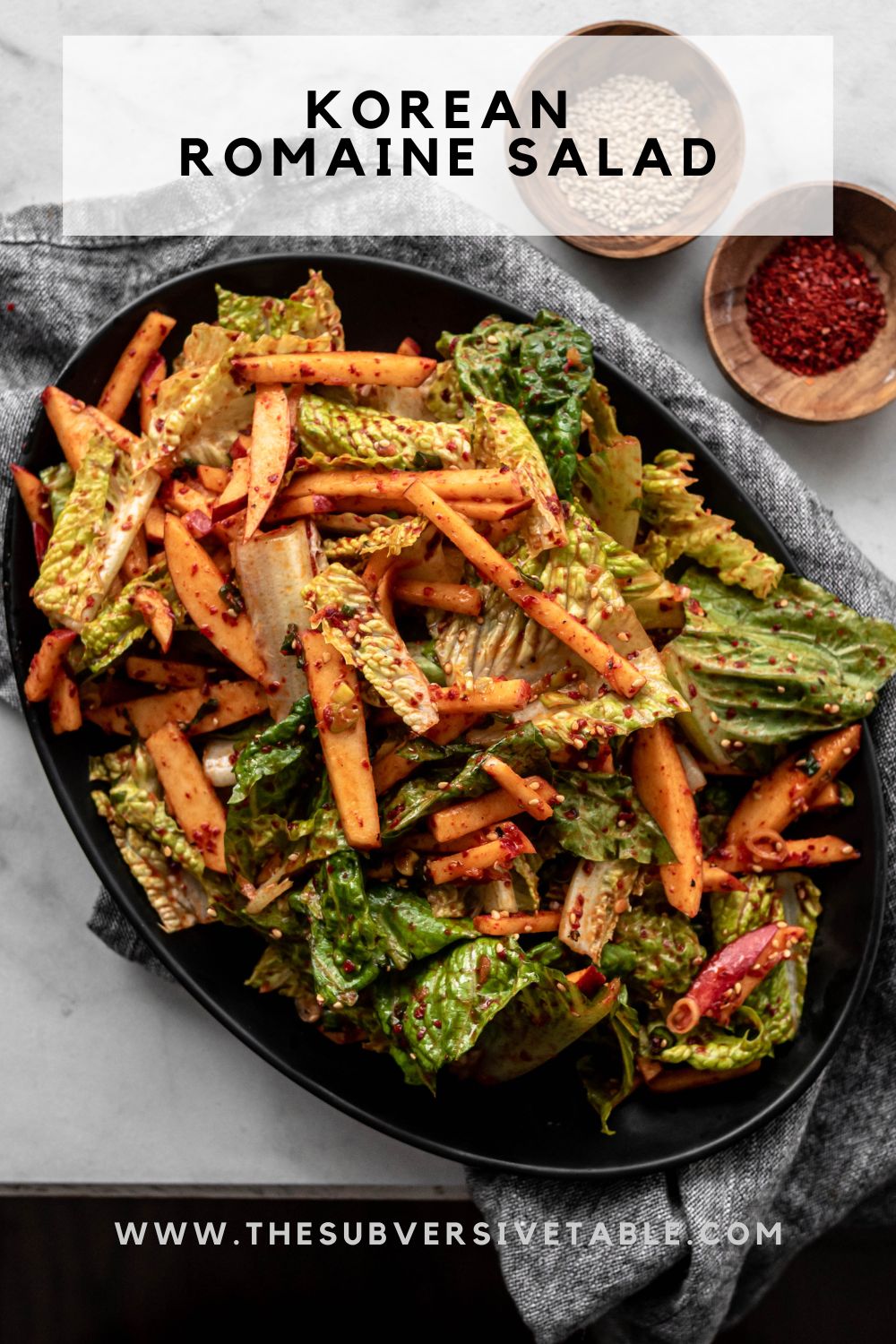 Korean Romaine Lettuce Salad (Sangchu Geotjeori) | The Subversive Table