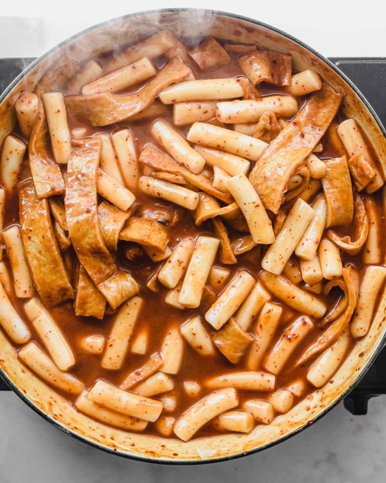 Easy Tteokbokki (Korean Spicy Rice Cakes) with Cheese | The Subversive ...