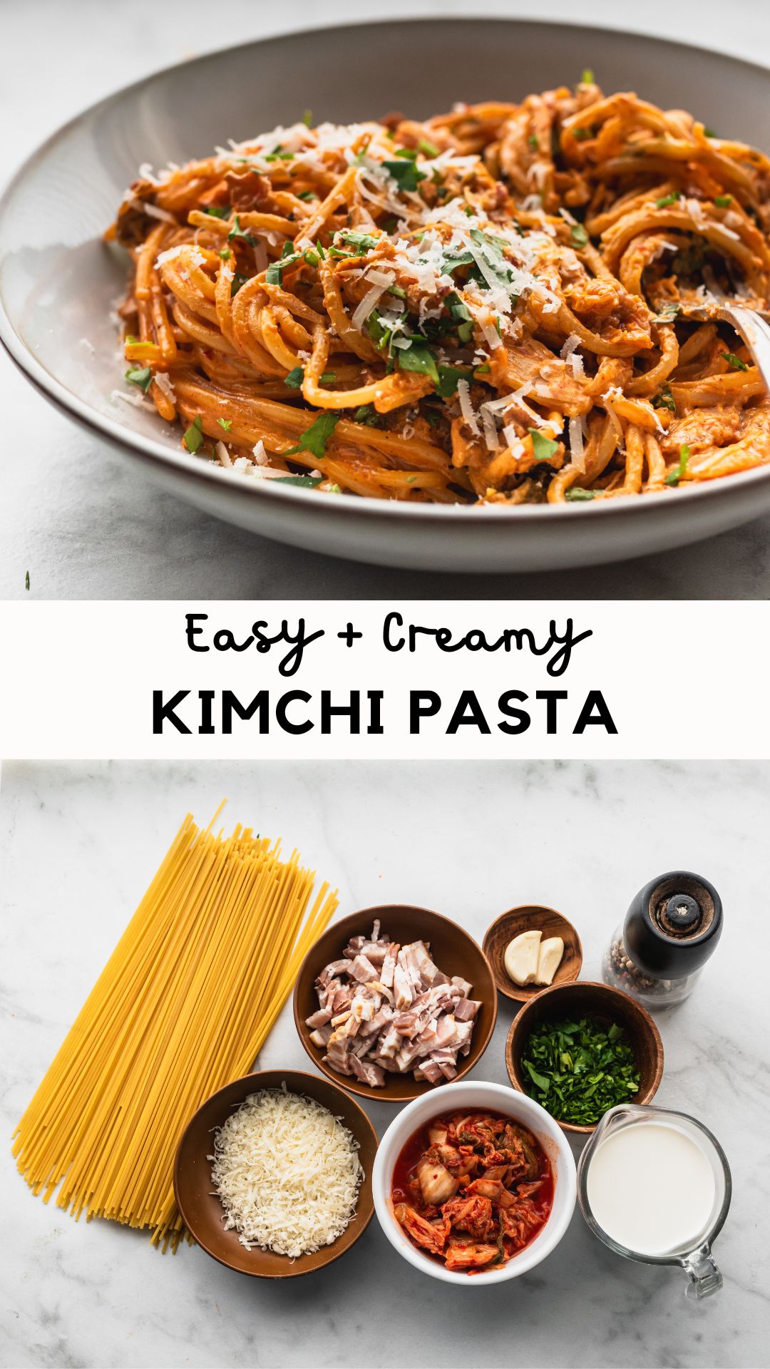 Easy + Creamy Kimchi Pasta with Bacon | The Subversive Table