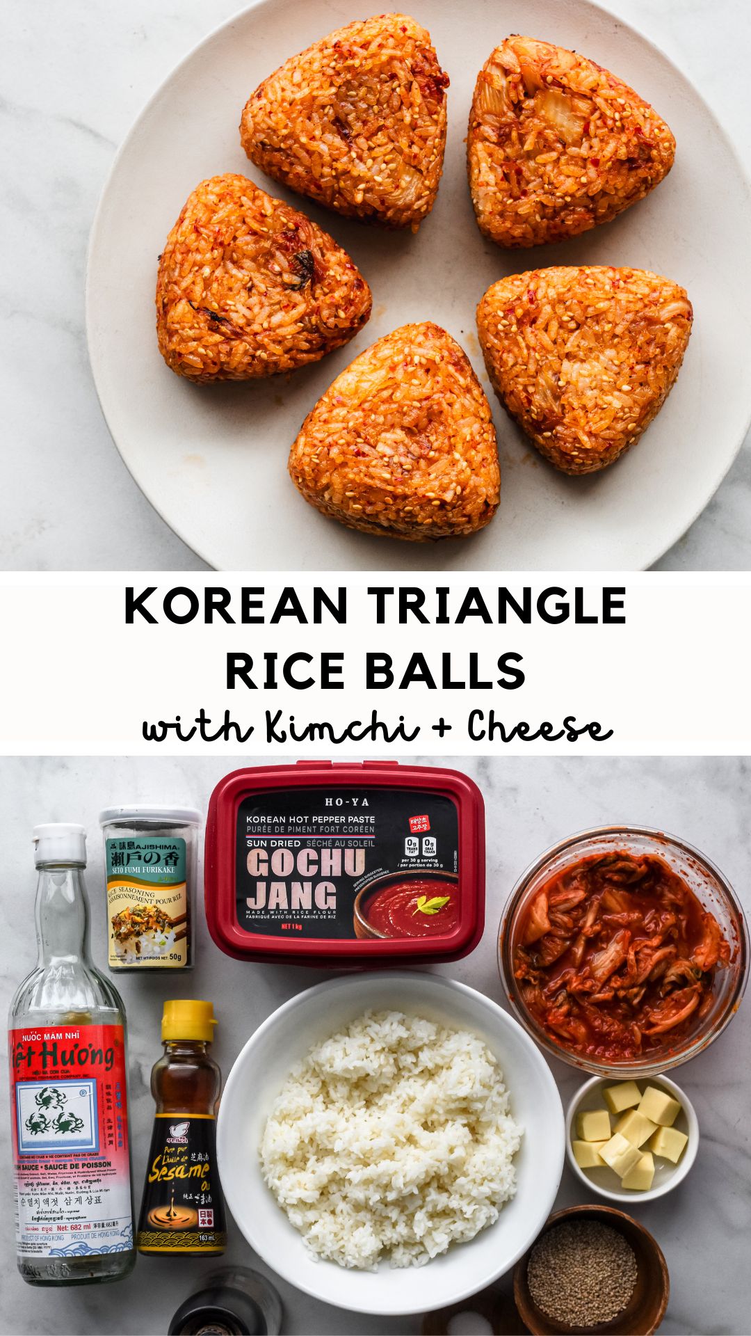 Korean Triangle Rice Balls (Samgak JumeokBap) with Kimchi | The ...