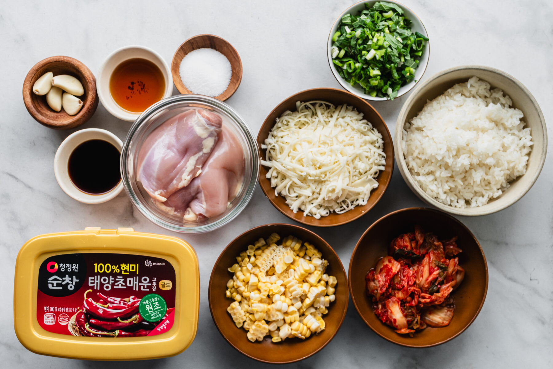 Spicy Chicken Bibimbap Rice Bowl with Corn and Cheese | The Subversive ...