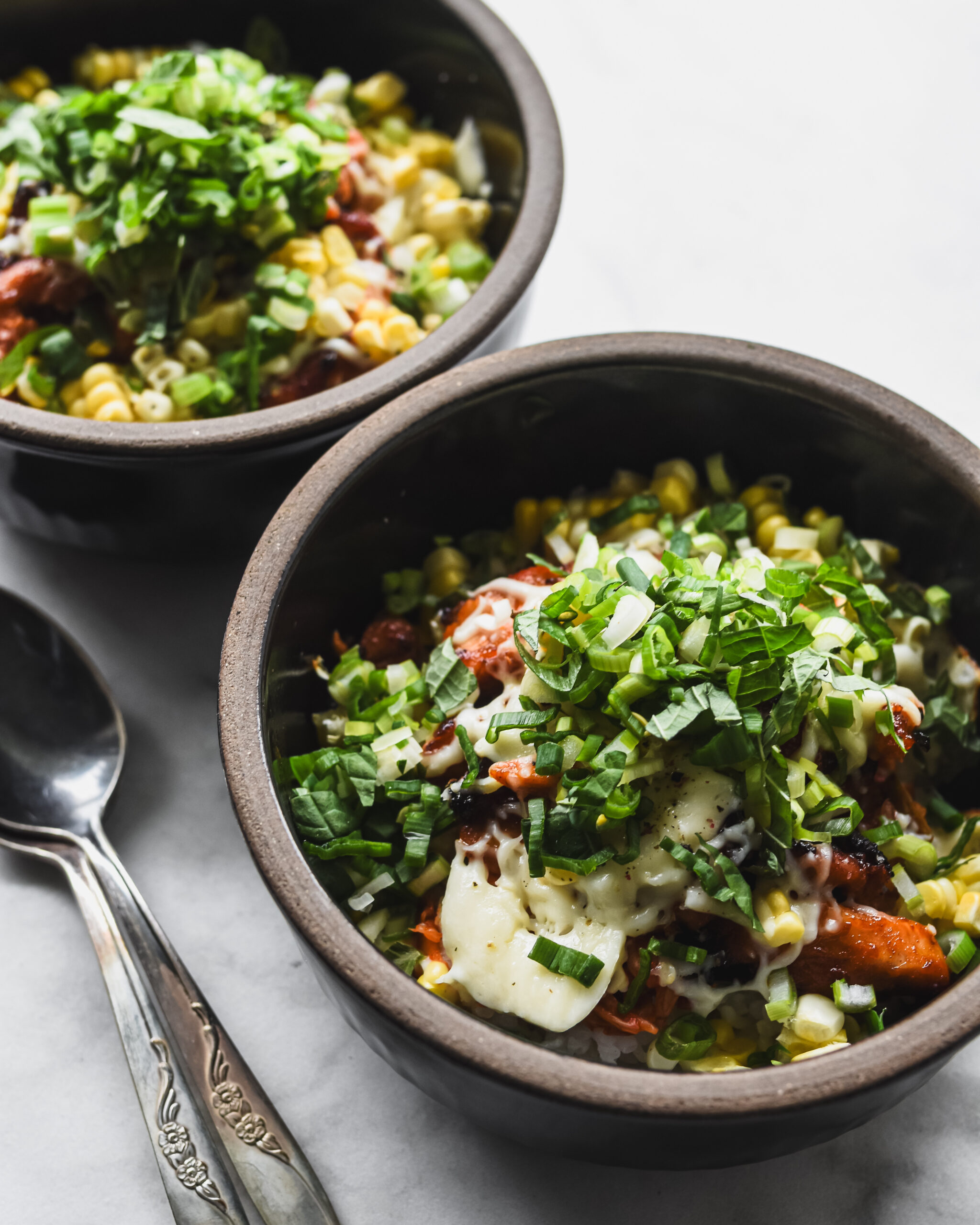 Spicy Chicken Bibimbap Rice Bowl with Corn and Cheese | The Subversive ...