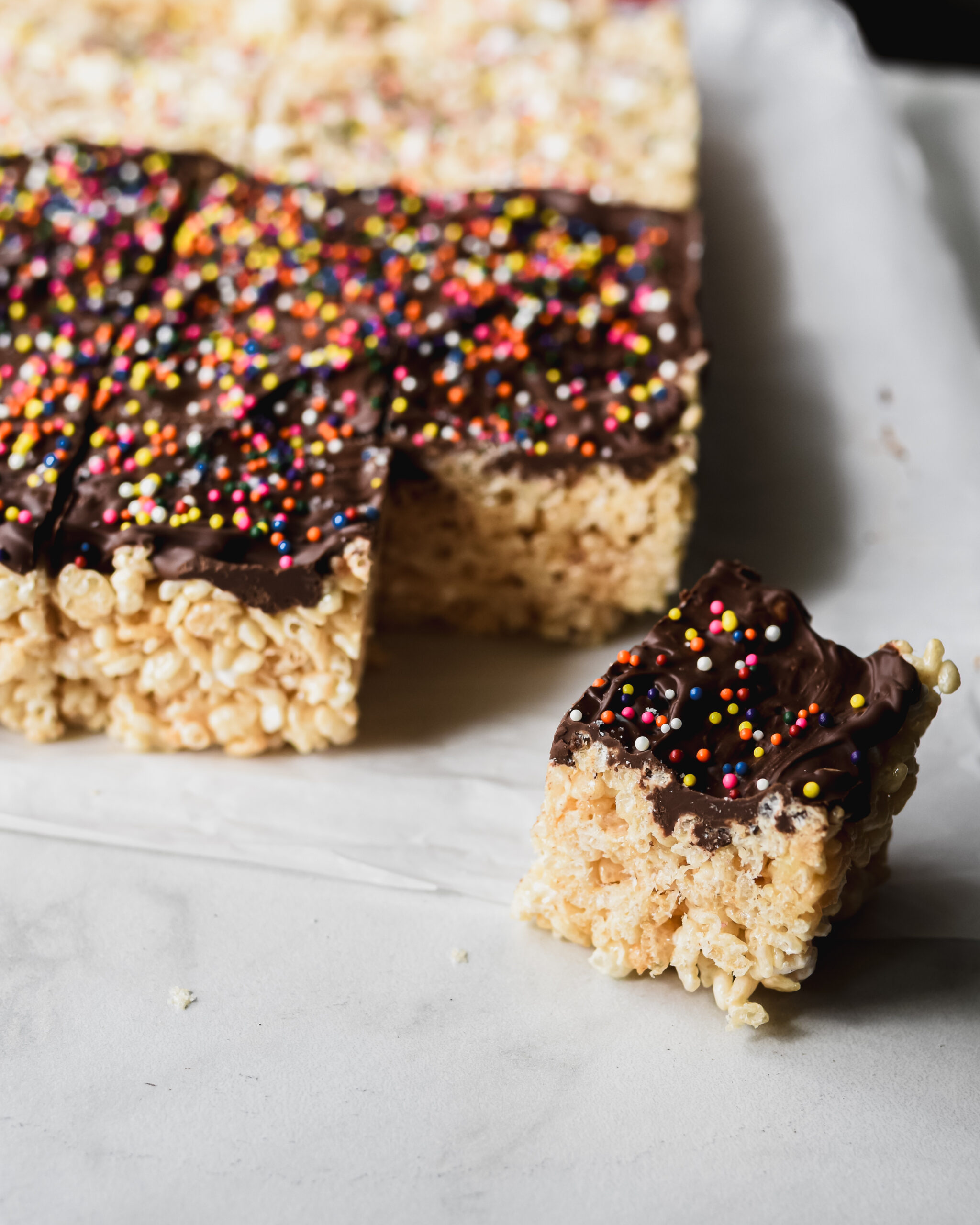 Party Rice Krispies Treats with Chocolate + Sprinkles | The Subversive ...